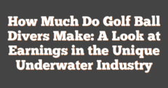 How Much Do Golf Ball Divers Make: A Look At Earnings In The Unique ...