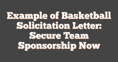 Example Of Basketball Solicitation Letter: Secure Team Sponsorship Now